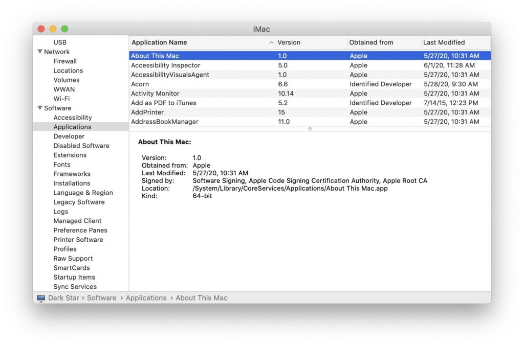 Understanding the Mac System Information App | The Mac Security Blog