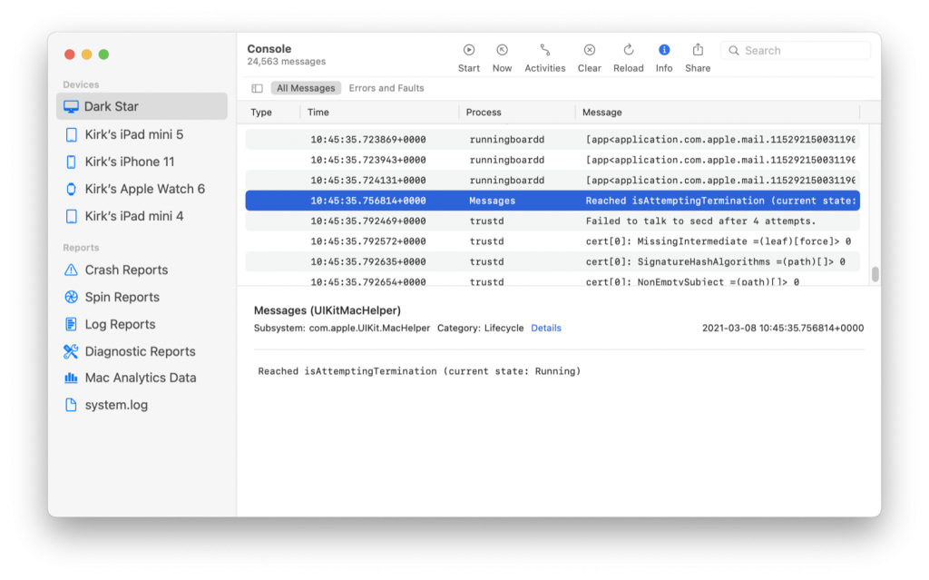 Cómo usar la app Console para solucionar problemas | Reef Recovery