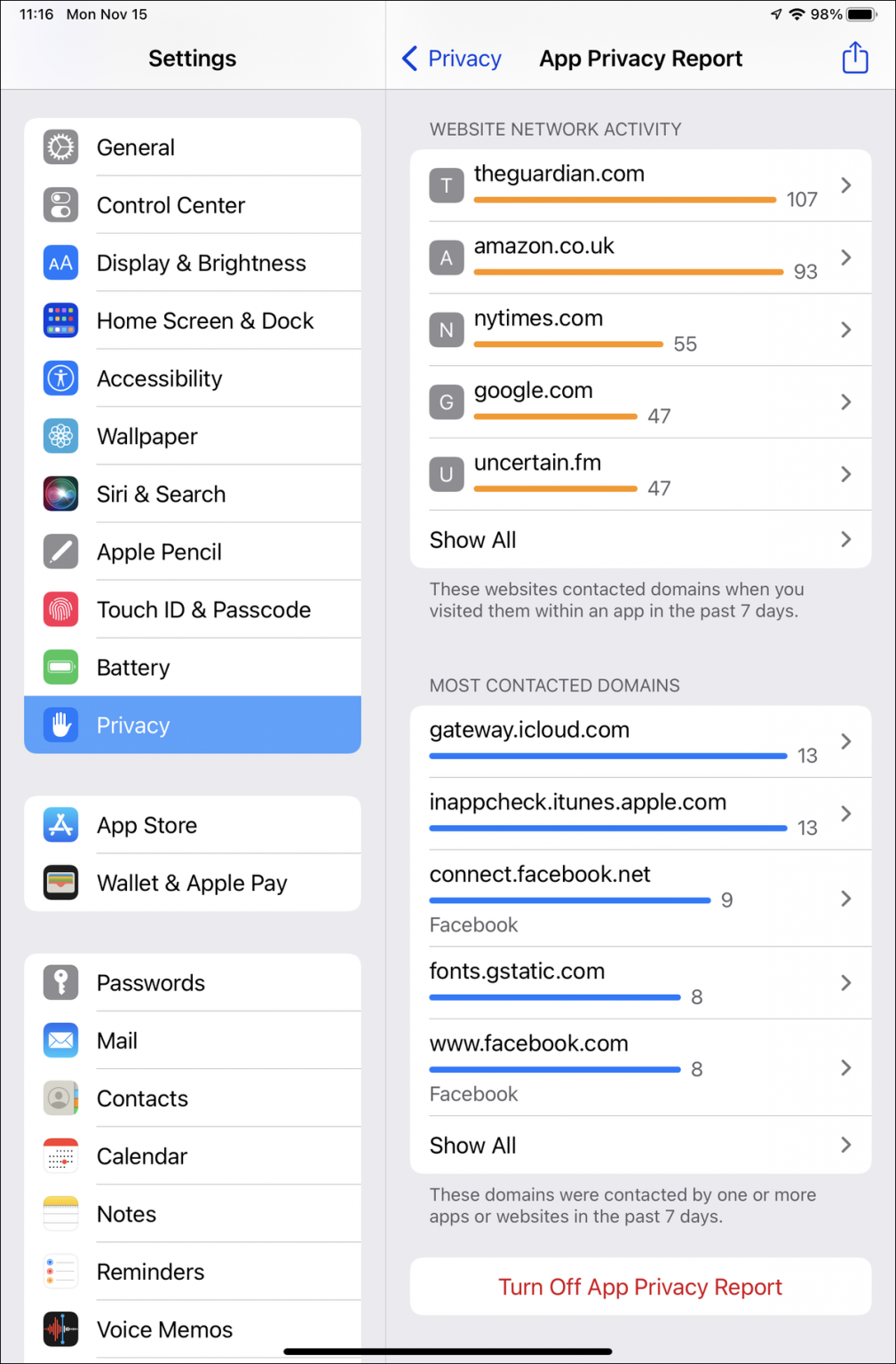 Understanding iOS and iPadOS App Privacy Report - The Mac Security Blog