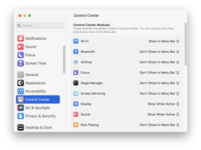 How to Configure and Use Control Center in macOS Ventura - The Mac ...