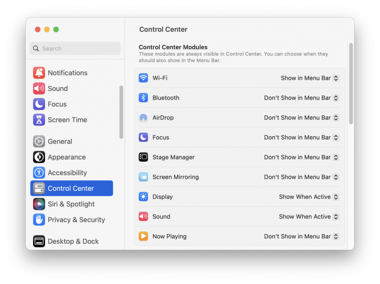 How to Configure and Use Control Center in macOS Ventura - The Mac ...